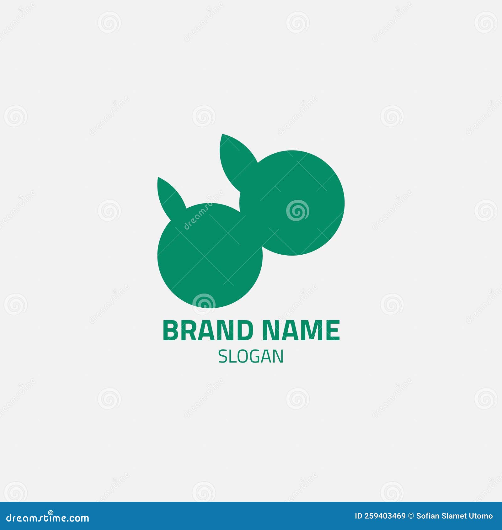 Unique Green Two Circles Logo Stock Vector - Illustration of brand ...