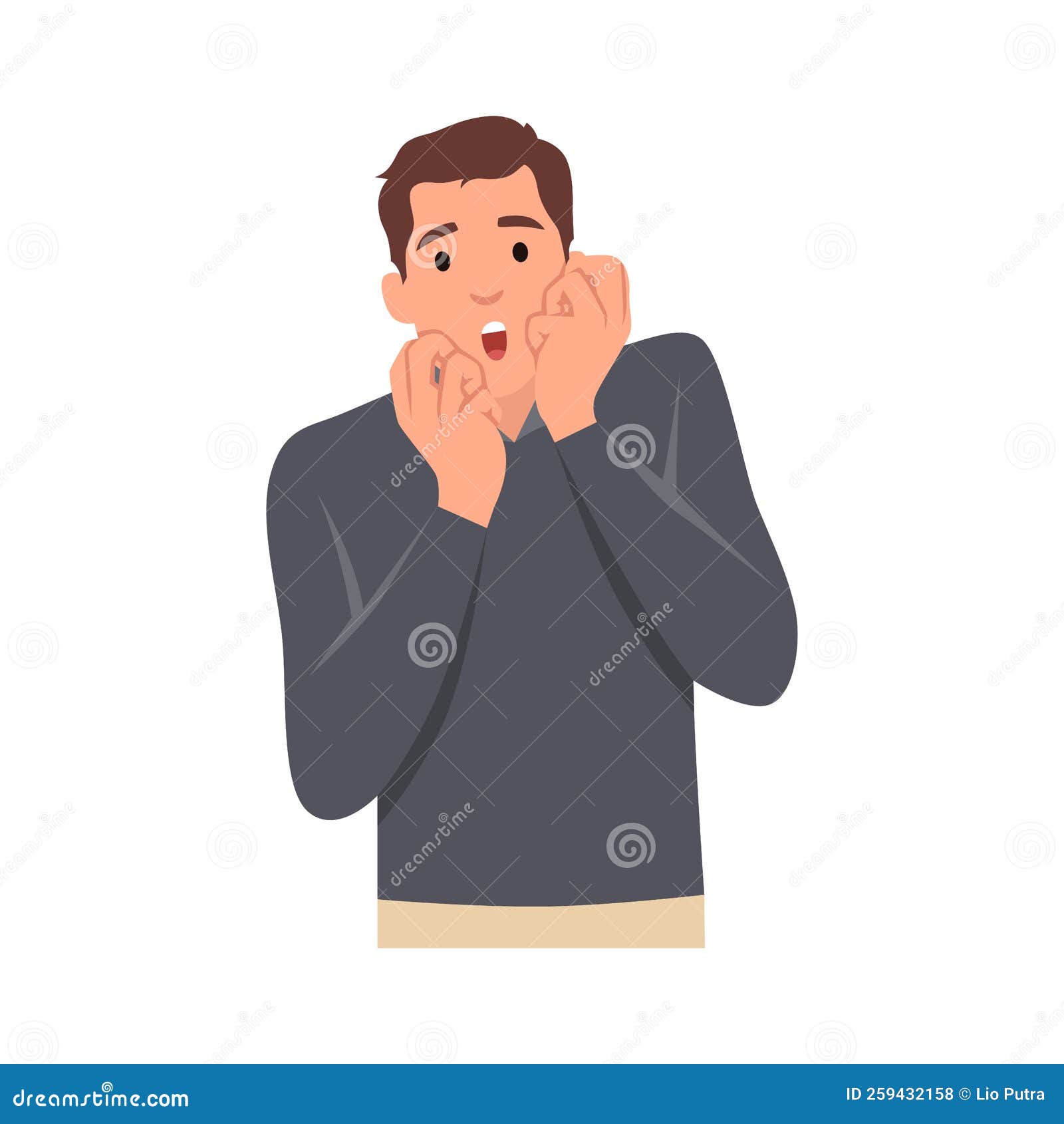 Young Man Shocked Afraid Scared and Terrified Stock Vector ...