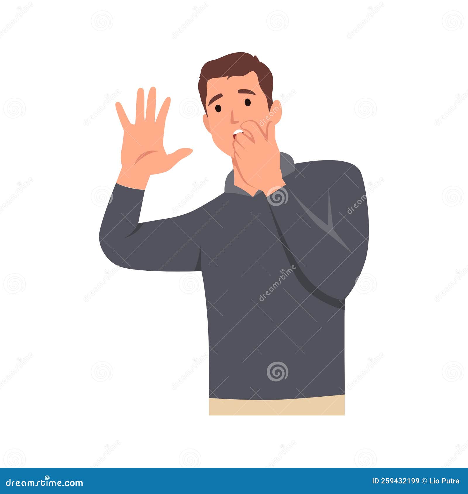 Afraid, Scared People In Shock, Panic And Stress Royalty-Free Cartoon ...