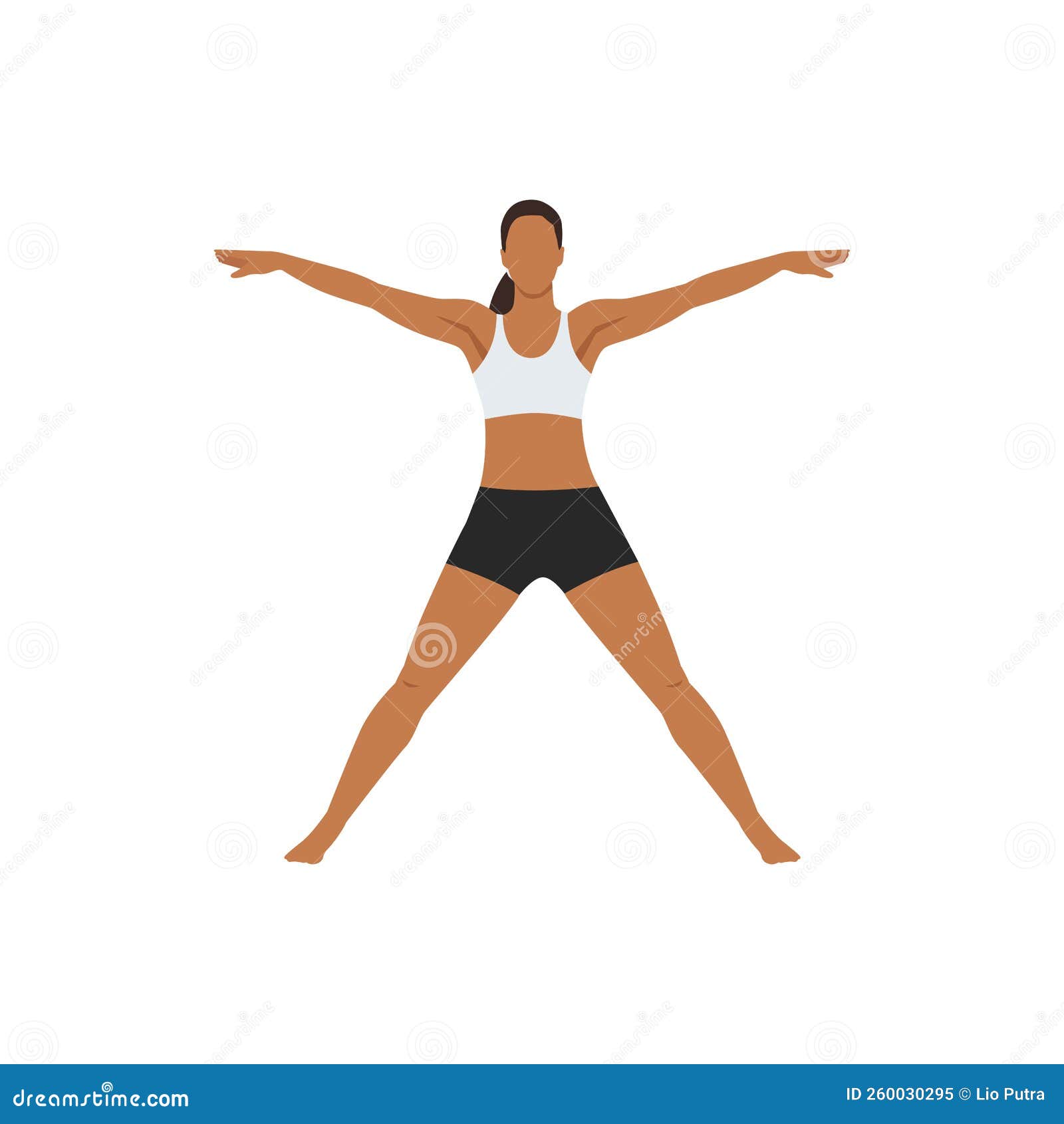 Woman Doing Five Pointed Star Pose, Star Pose, Utthita Hasta Padasana ...
