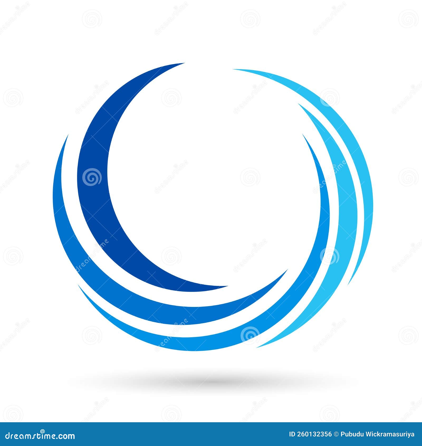 Blue Wave Water Sphere Globe Wave Circle Round Logo Icon on White ...