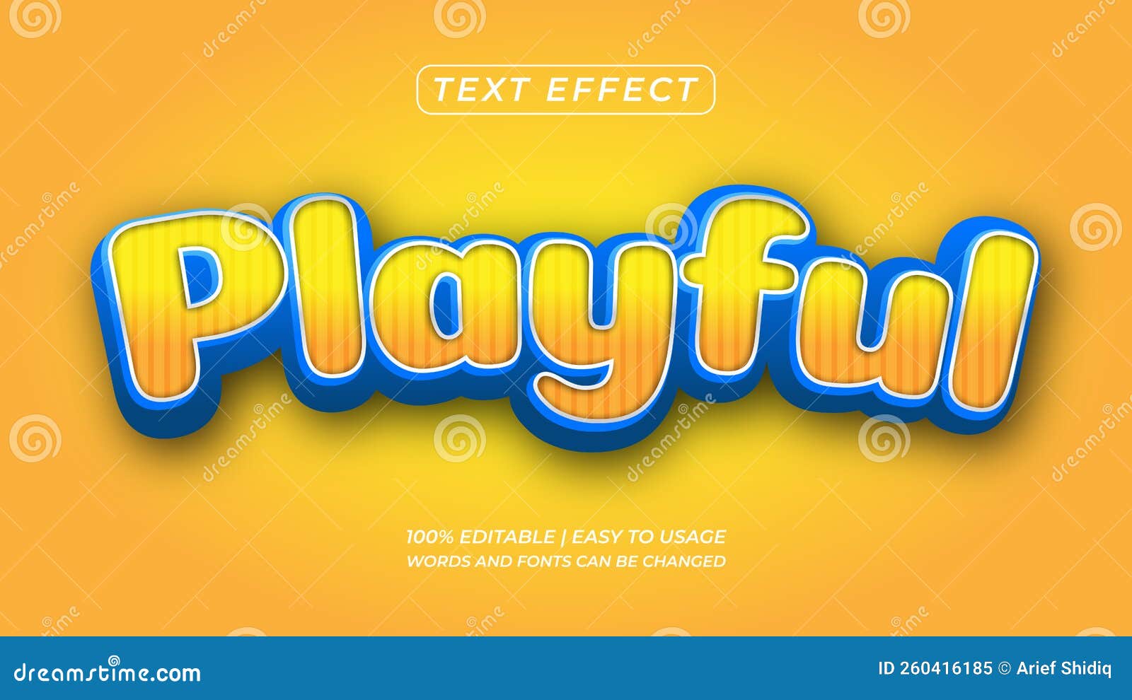 Playful Text Effect Style with 3D Cartoon Concept Stock Vector ...