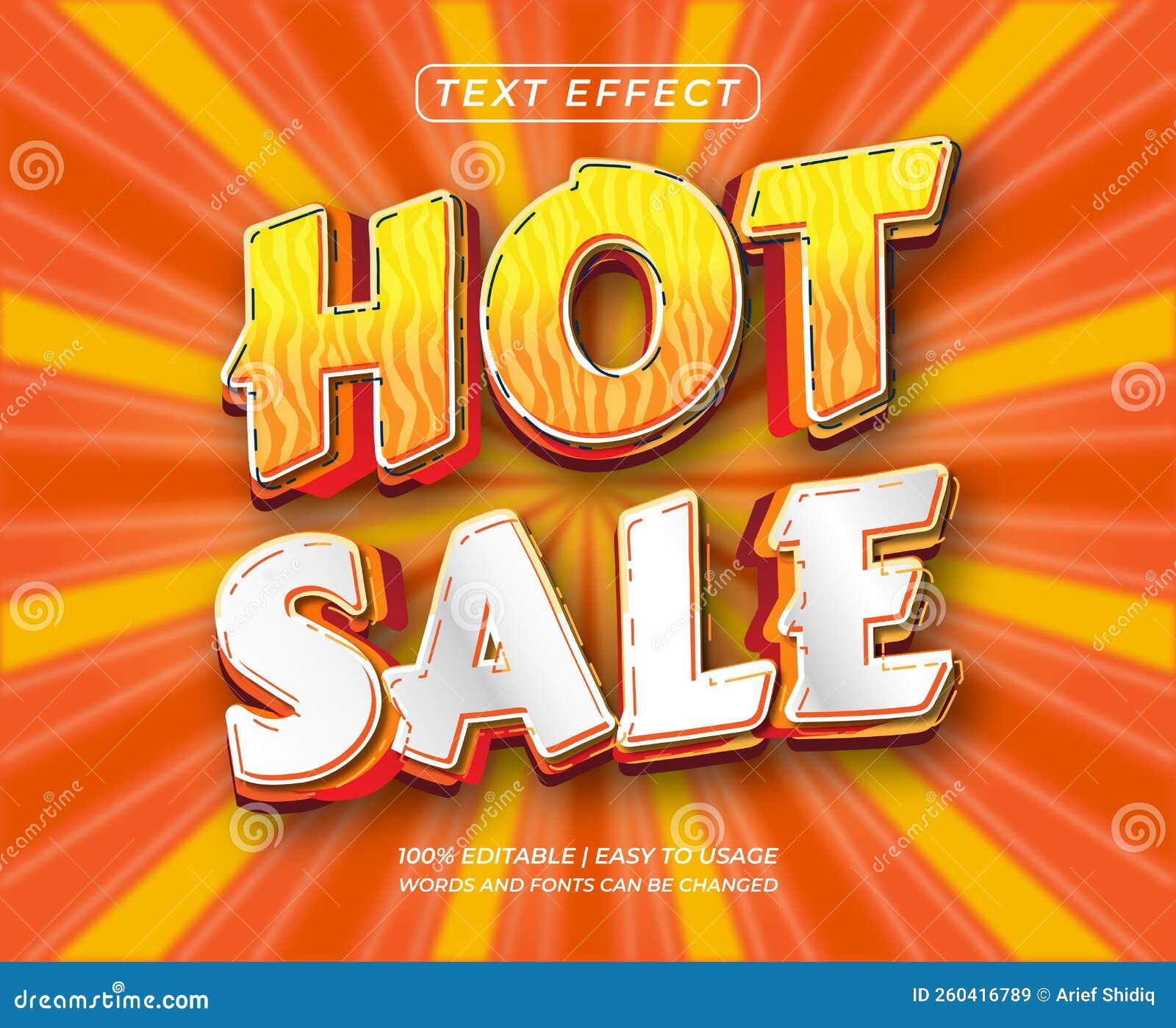 Hot Sale Text Effect Style with Modern 3D Concept Stock Vector ...