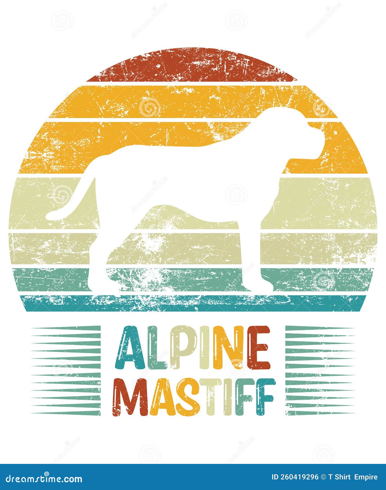 Alpine Mastiff Dog Digital Art Illustration Isolated On White ...