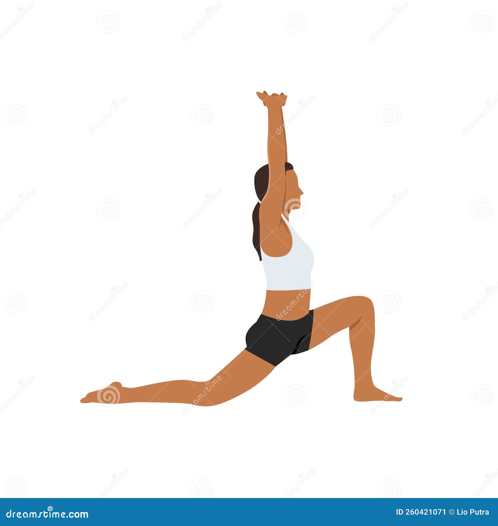 Woman Doing Samson Stretch Exercise. Flat Vector Illustration Stock ...