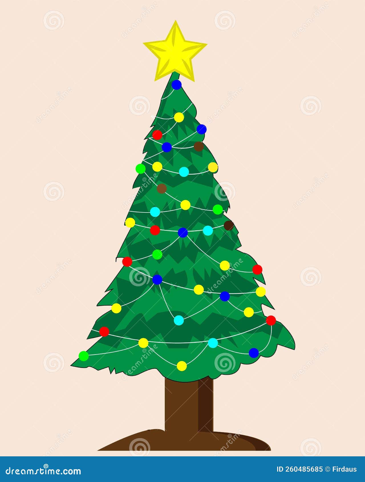 Illustration a Very Beautiful Looking Christmas Tree with Glitter ...