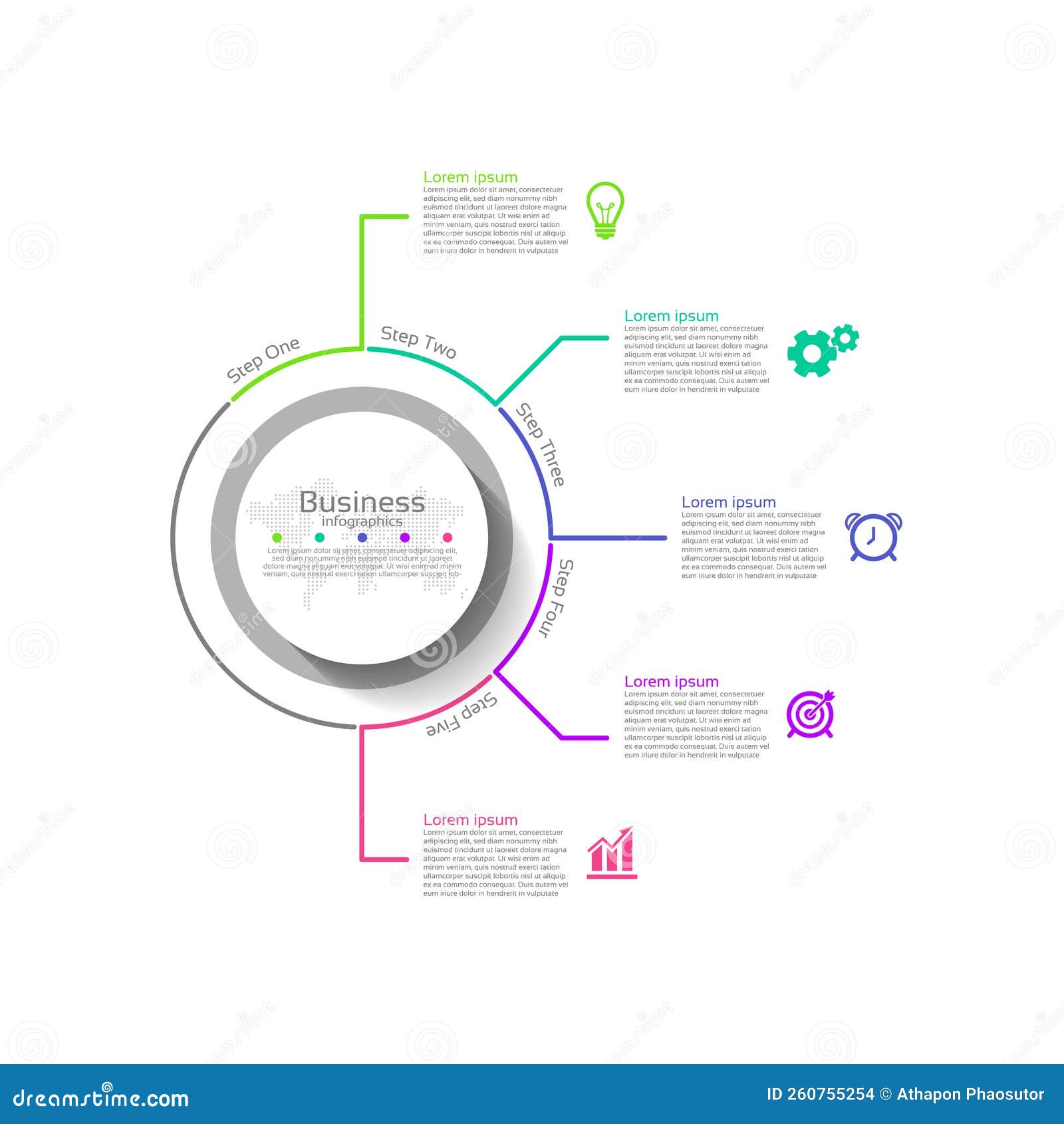 Infographic Business Icon Template Design Stock Vector - Illustration ...