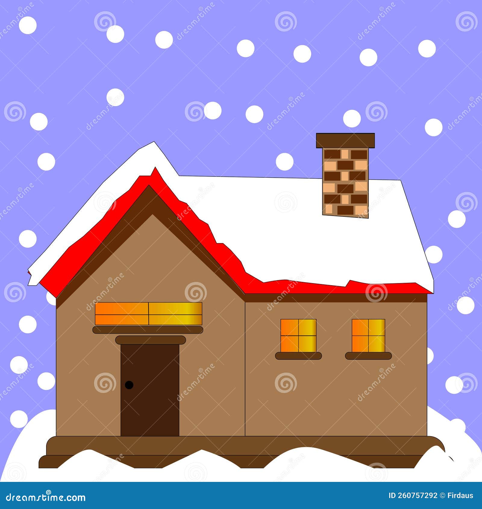 Illustration House Under the Snow Stock Vector - Illustration of ...