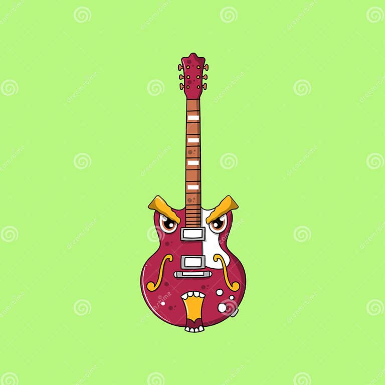 Guitar monster cute stock vector. Illustration of drawn - 260792074