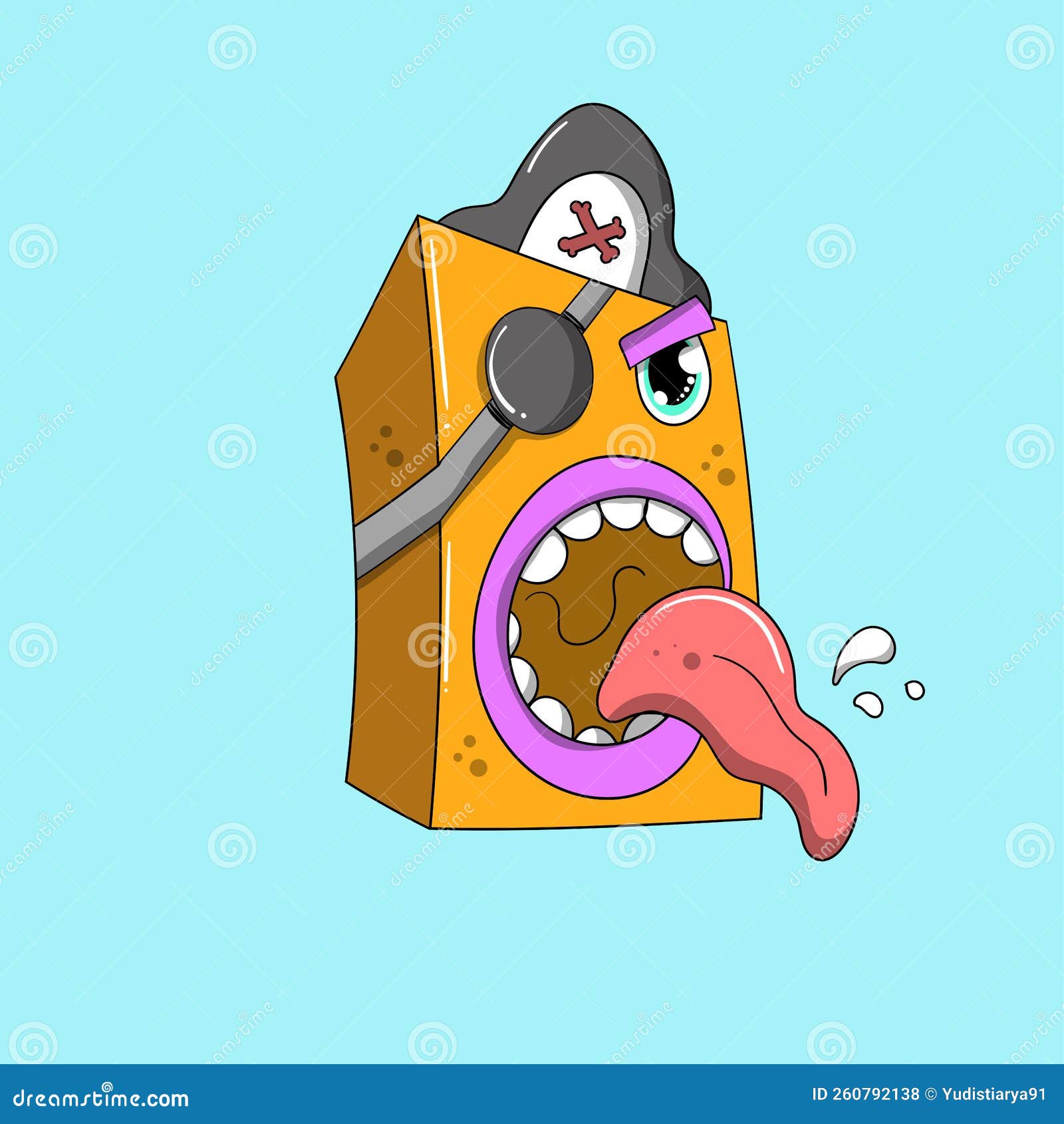 Sound monster hand drawn stock vector. Illustration of face - 260792138