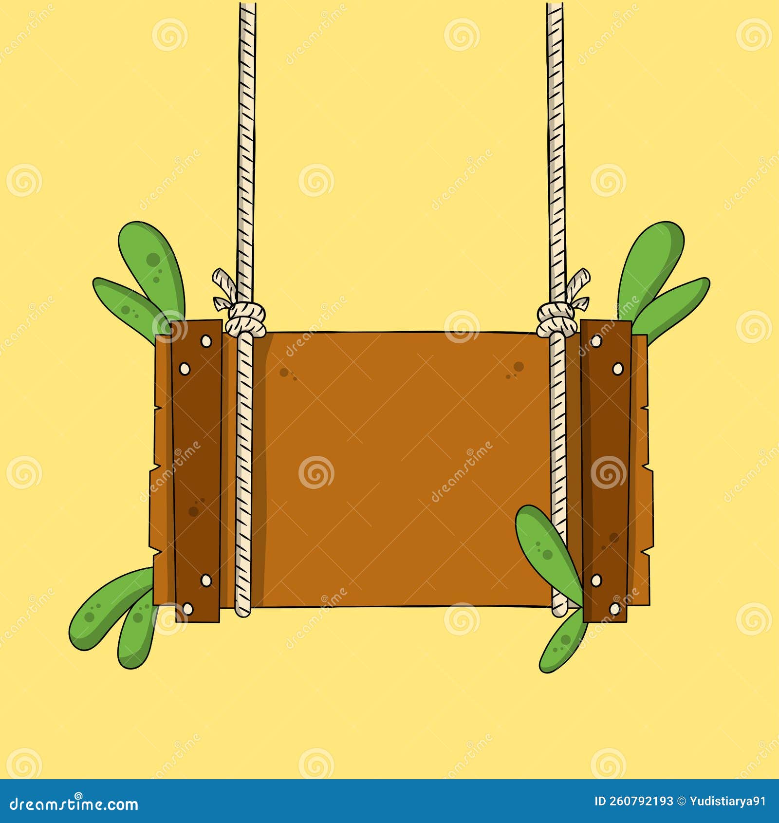 Hanging wooden board stock vector. Illustration of sketch - 260792193