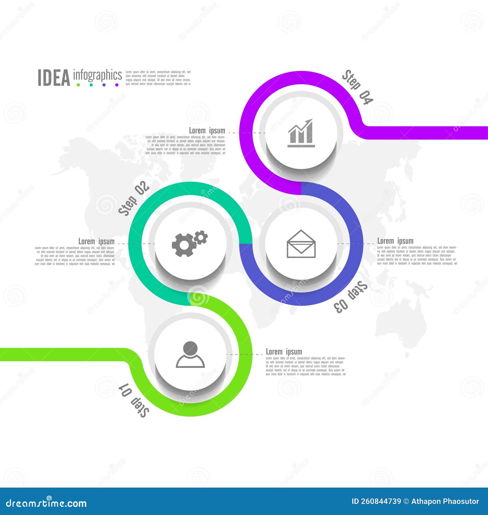 Infographic Business Icon Template Design Stock Vector - Illustration ...