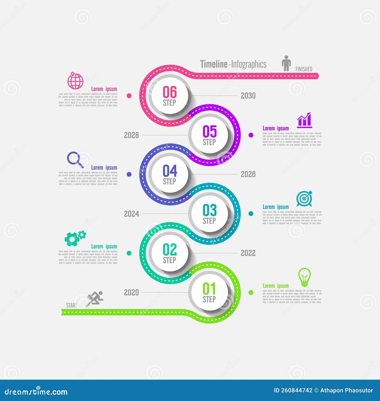 Infographic Timeline Business Icon Template Design Stock Vector ...
