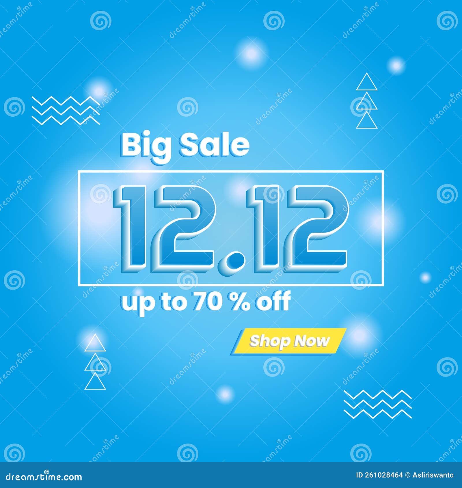 Big Sale 12 12 Promotion Design Template. with Text Effect and Blue ...