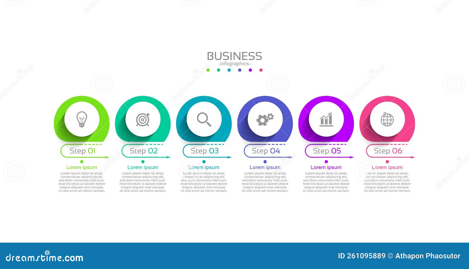 Infographic Business Icon Template Design Stock Vector - Illustration ...