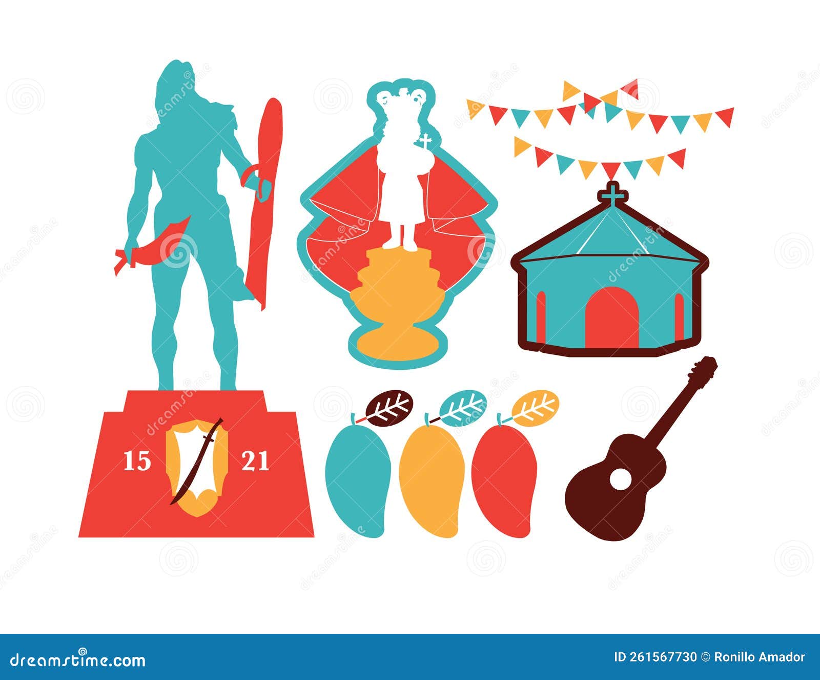 Philippine Cebu Festival Sinulog Celebration Fiesta Stock Vector ...