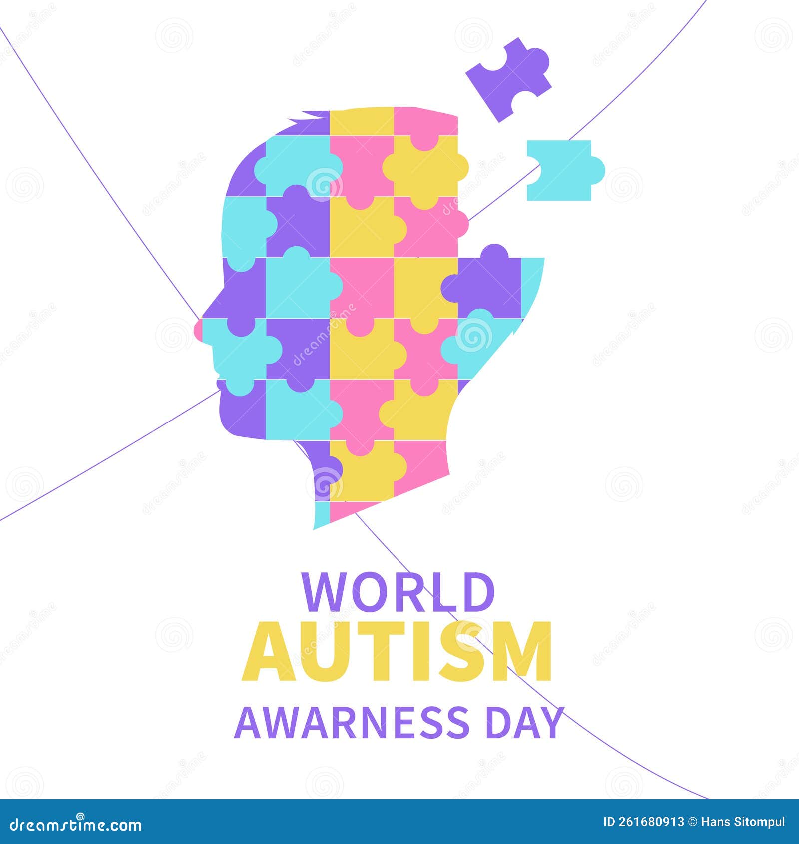 Icon Cute Happy Autism Awarness Day Stock Illustration - Illustration ...