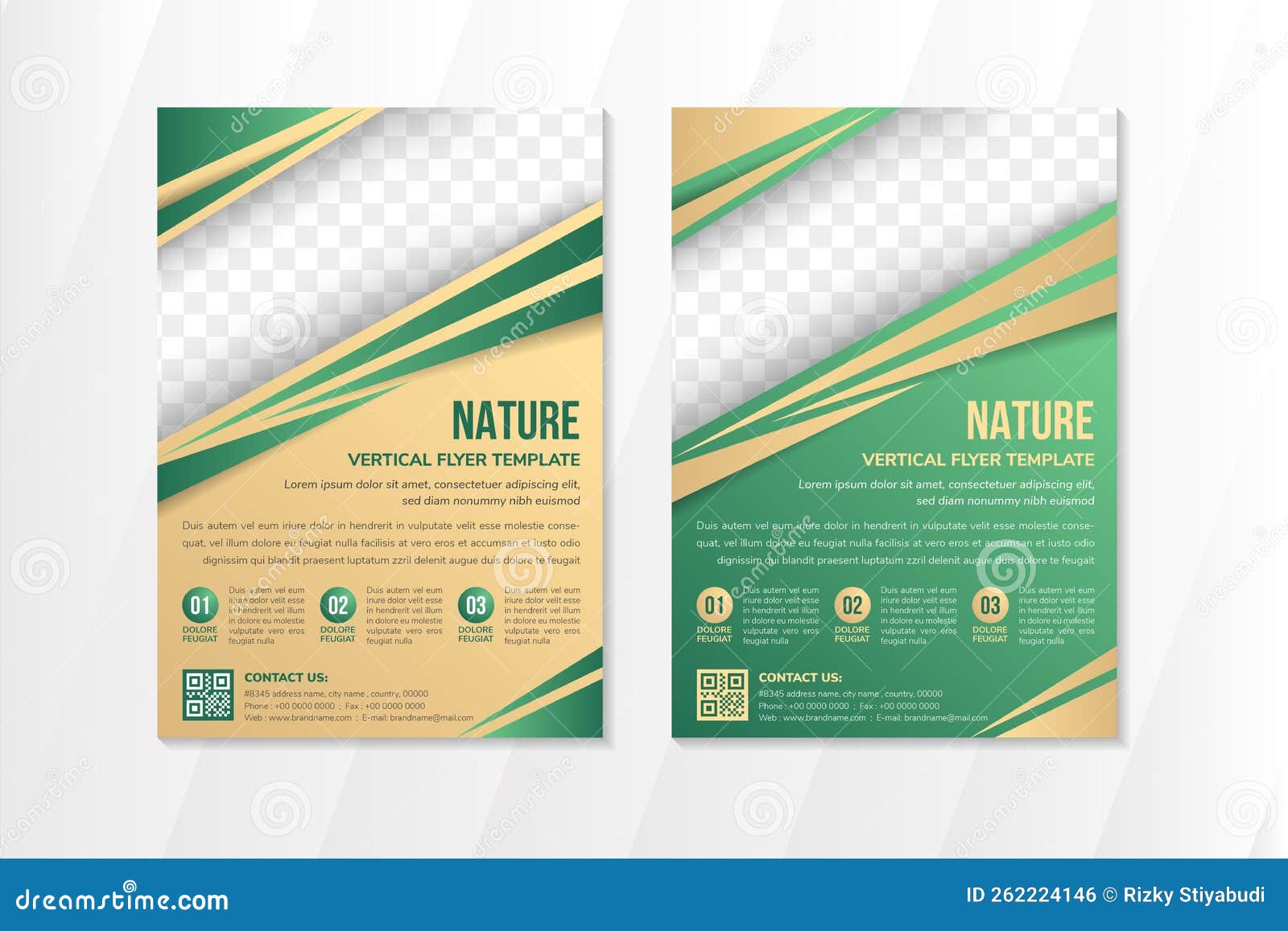Collection of Vertical Layout of Flyer Design Template for Nature Stock ...