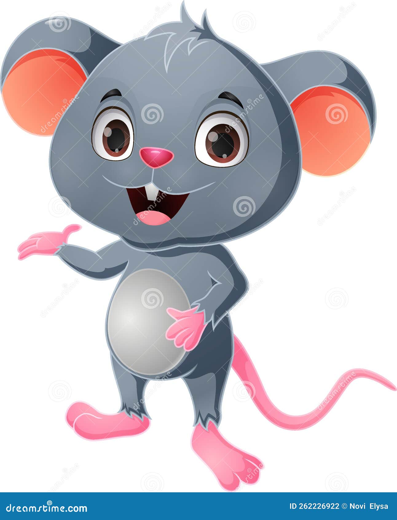Cute Little Mouse Cartoon Presenting Stock Vector - Illustration of ...
