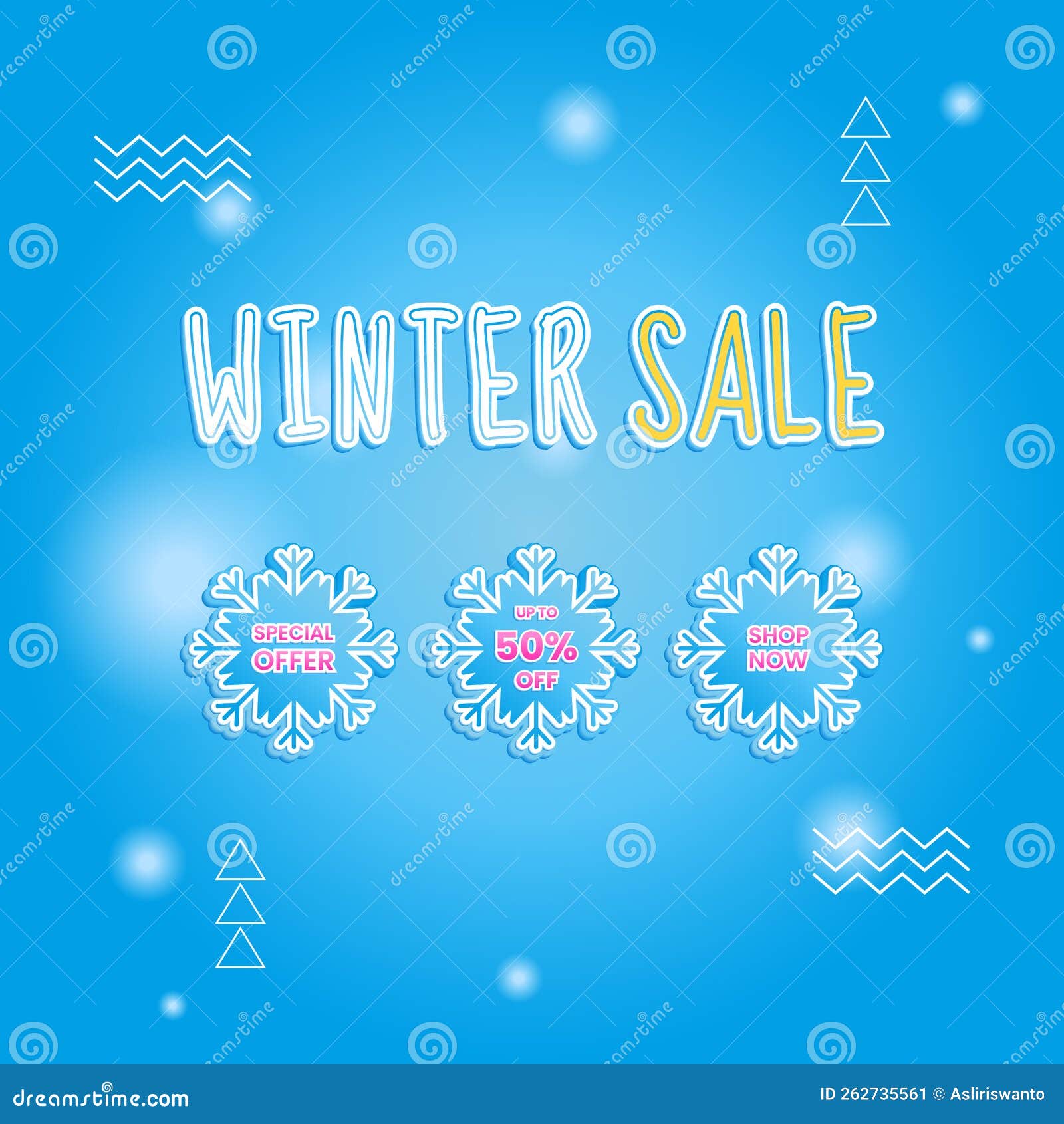 Winter Sale Design Template. Poster or Banner with Snow Elements and ...