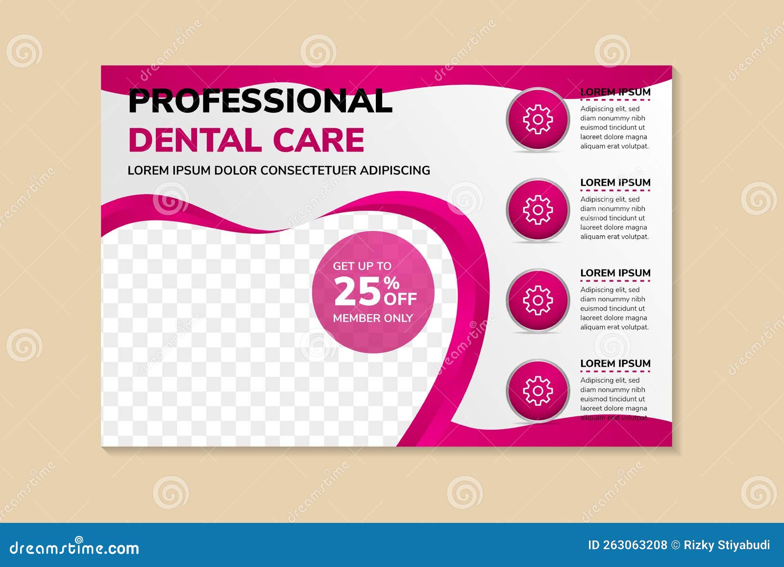 Horizontal Flyer Design Template for Professional Dental Care. Stock ...