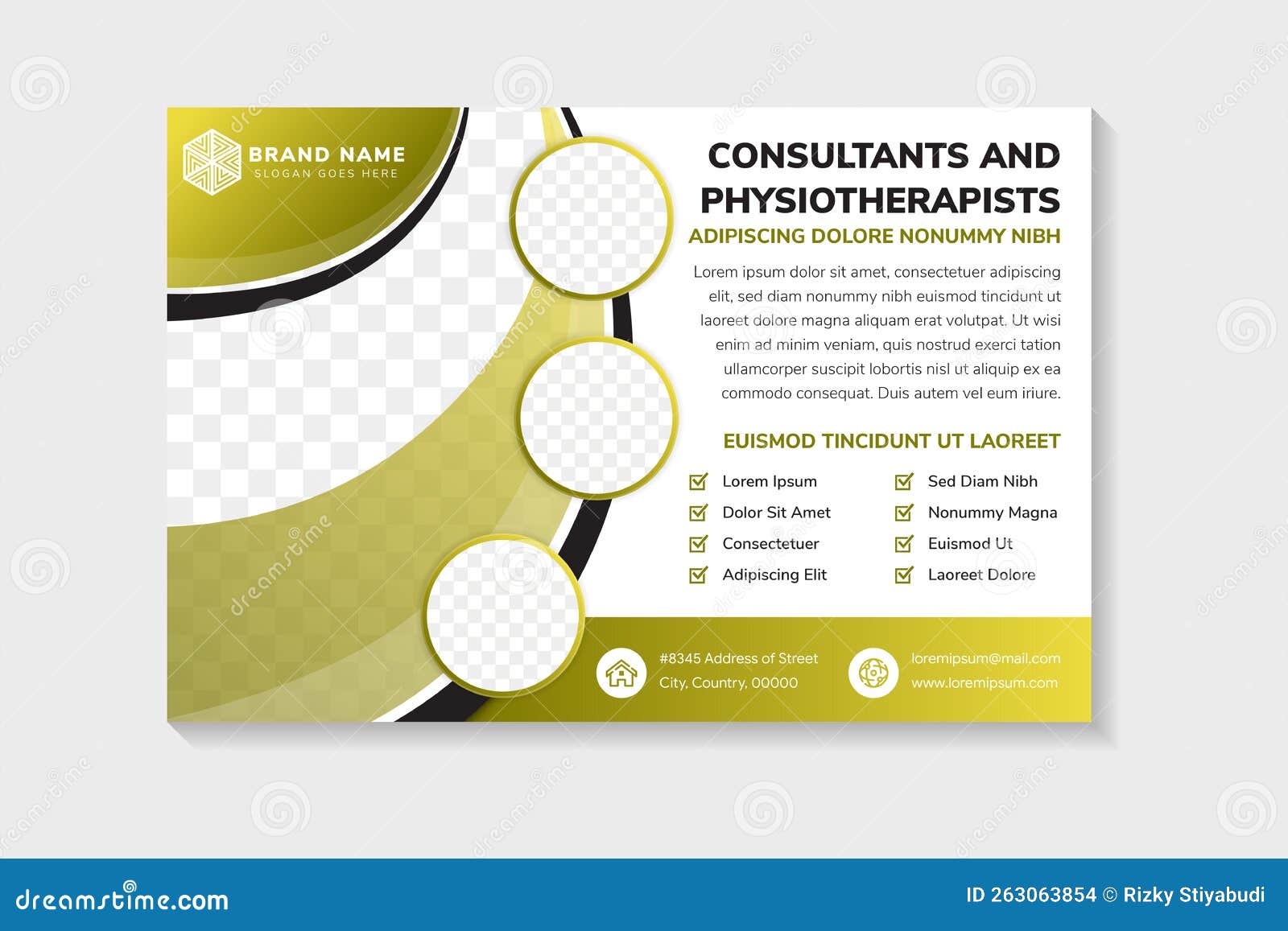 Curve Horizontal Flyer Template Design with Headline Consultants and ...