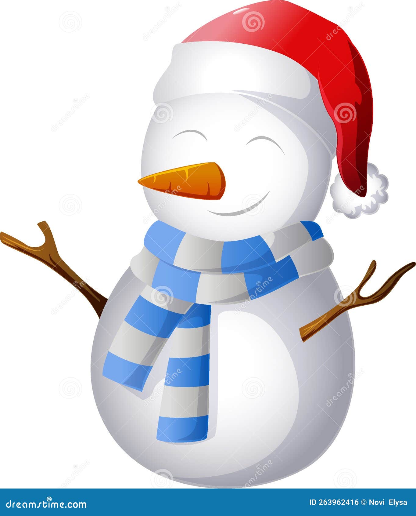 Cartoon Snowman Wearing Hat and Scarf Stock Vector - Illustration of ...