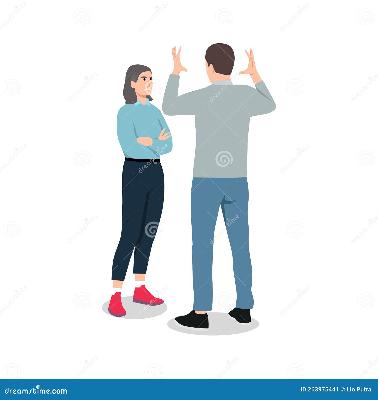 Set Of Emotions Of A Couple In Love Quarrel And Reconciliation Cartoon ...