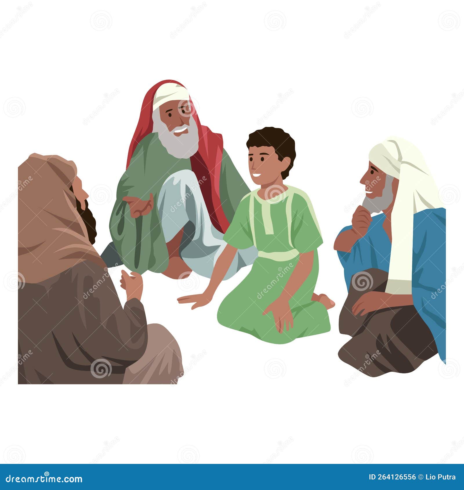 Finding Jesus in the Temple, Infant Jesus Surrounded by the Silhouettes ...