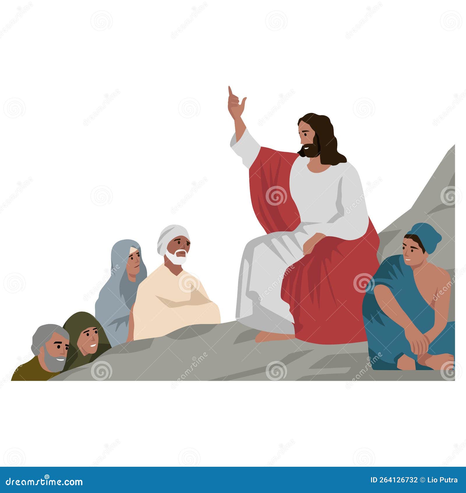Jesus Teaching The Crowds Clip Art
