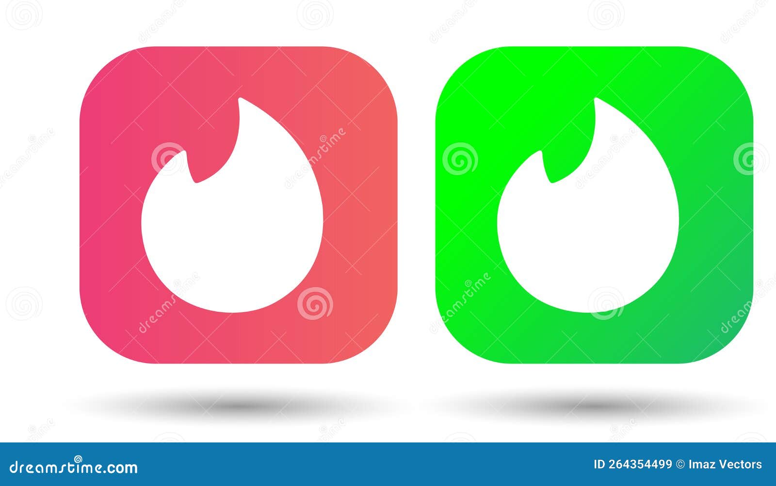 Tinder App Logo Icon Design. Regular and Green Colors Editorial Stock ...