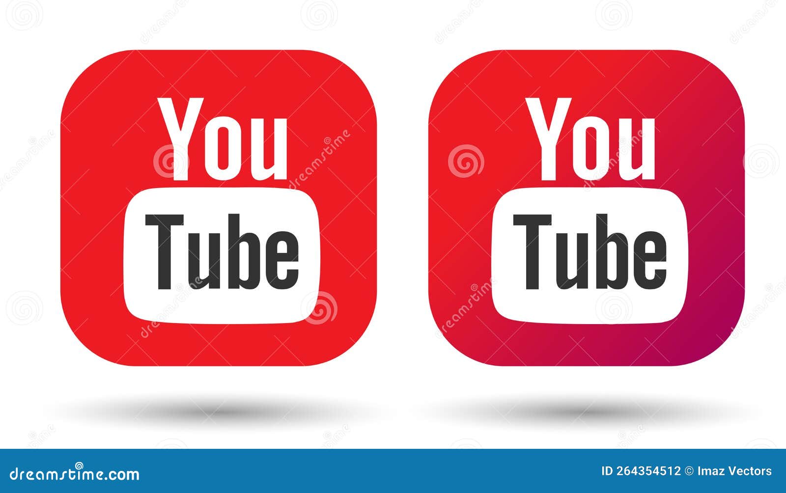 YouTube Icons Design. Tv Channel Cartoon Communication App Logo ...