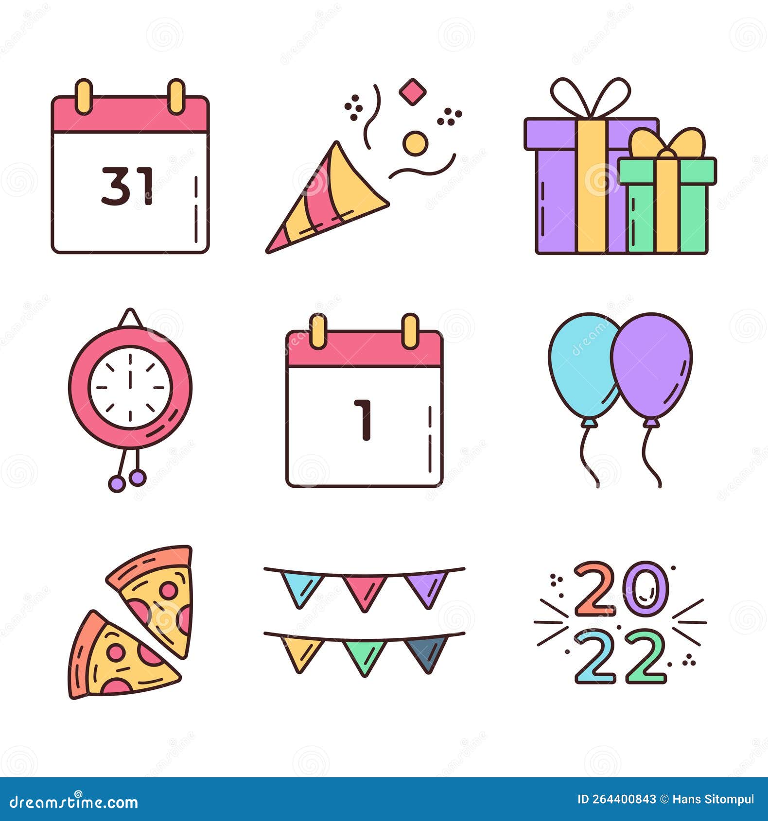 Icon Happy New Year-01. stock illustration. Illustration of icon ...