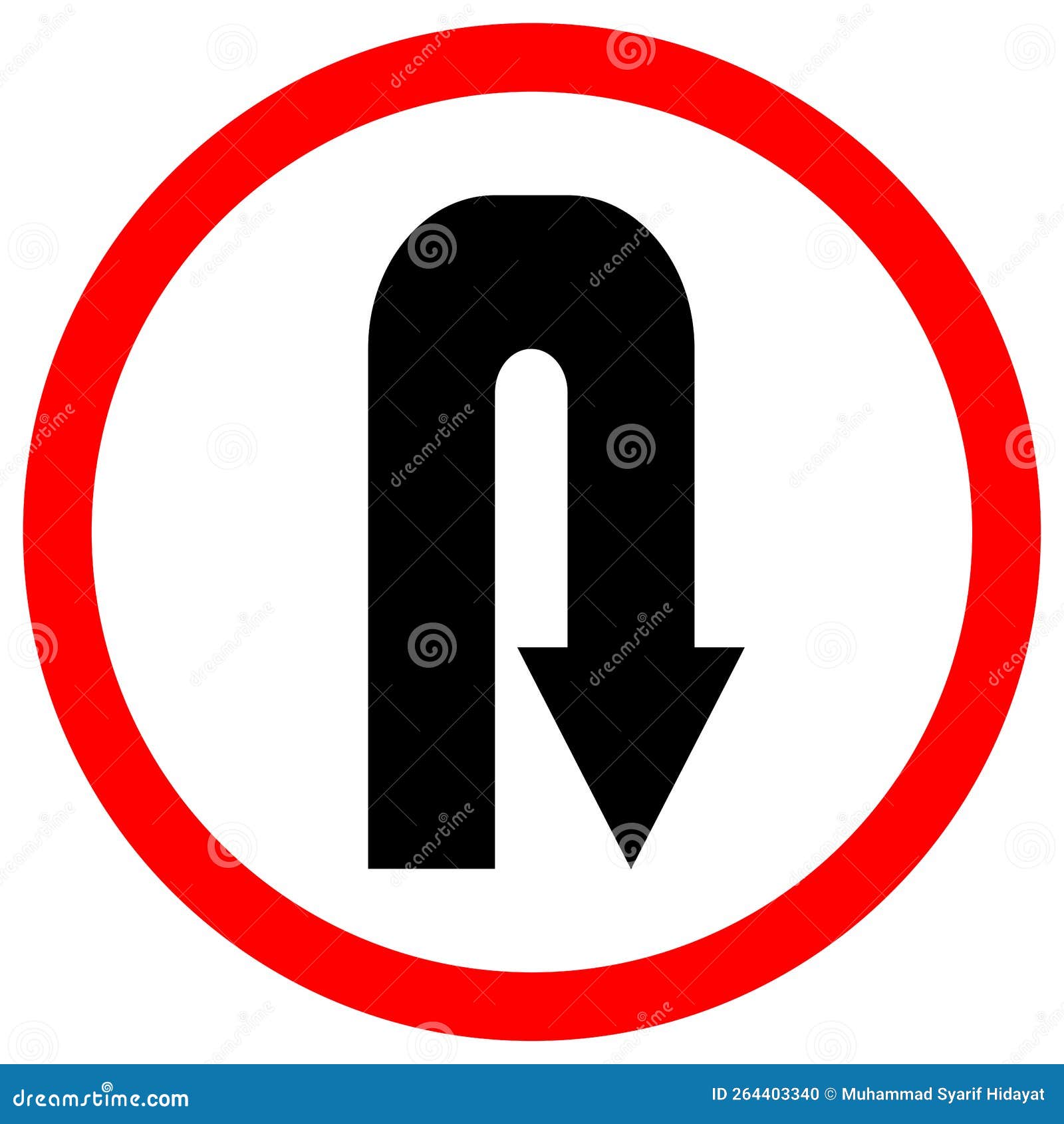 Turning Back Sign. Vector Illustration Stock Illustration ...