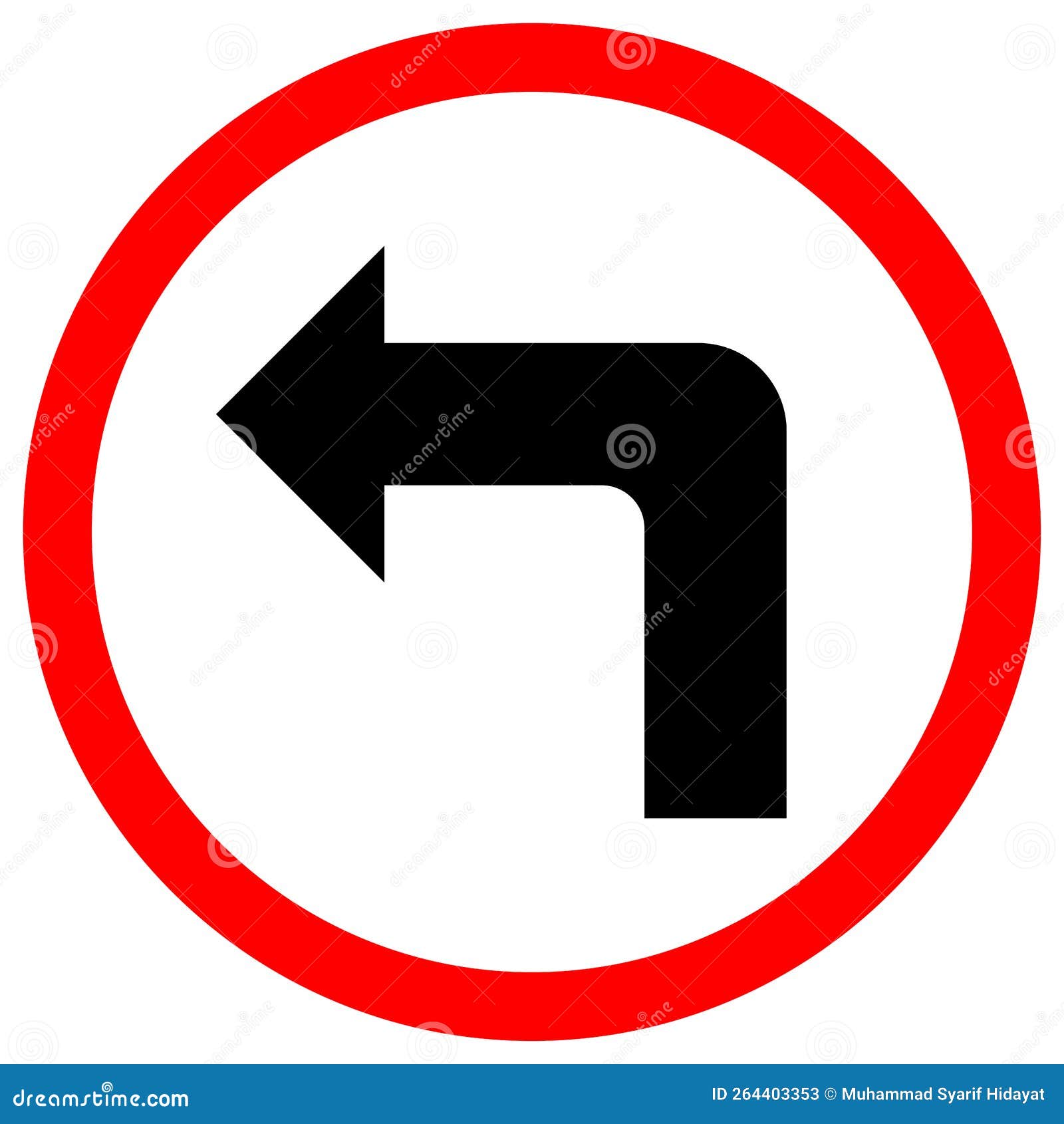 Turn Left Sign. Vector Illustration Stock Illustration - Illustration ...