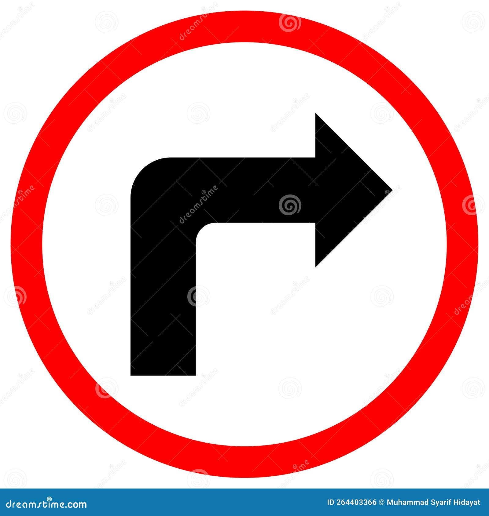 Turn Right Sign. Vector Illustration Stock Illustration - Illustration ...