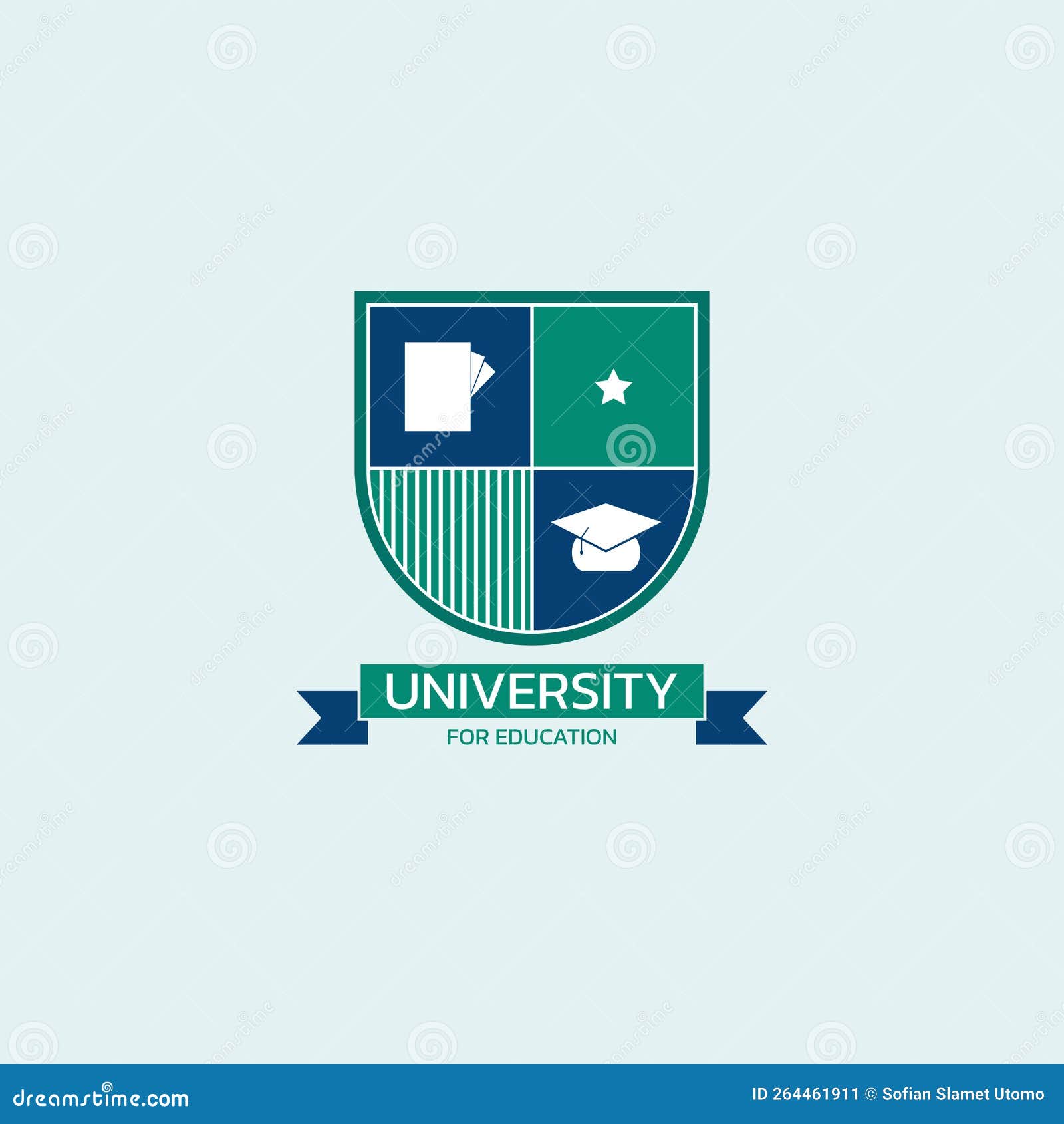 University Emblem Logo with Four Shape Sections Stock Vector ...