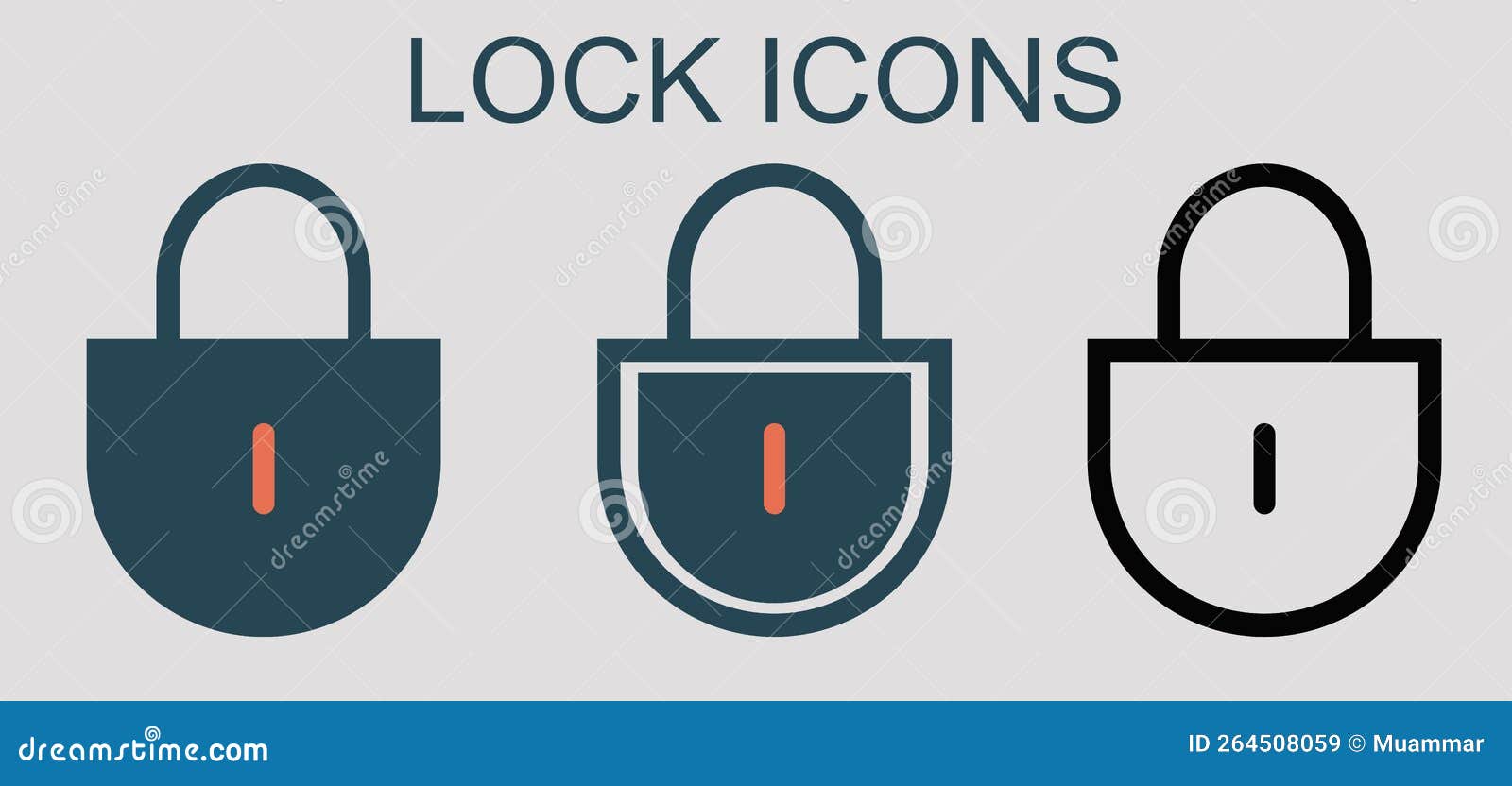 Lock Icon Set for Secure Application. Stock Illustration - Illustration ...