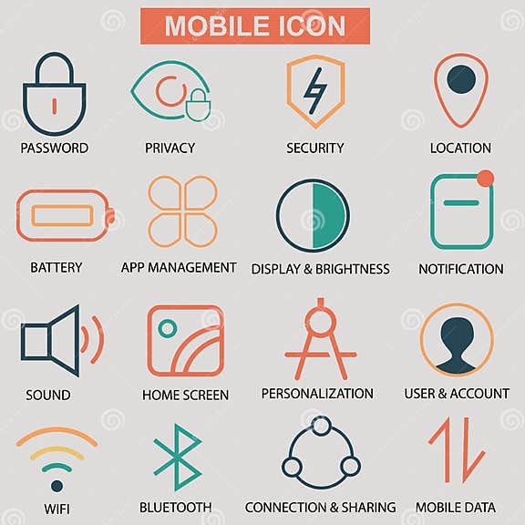 Moblie icon for apps uses. stock illustration. Illustration of ...