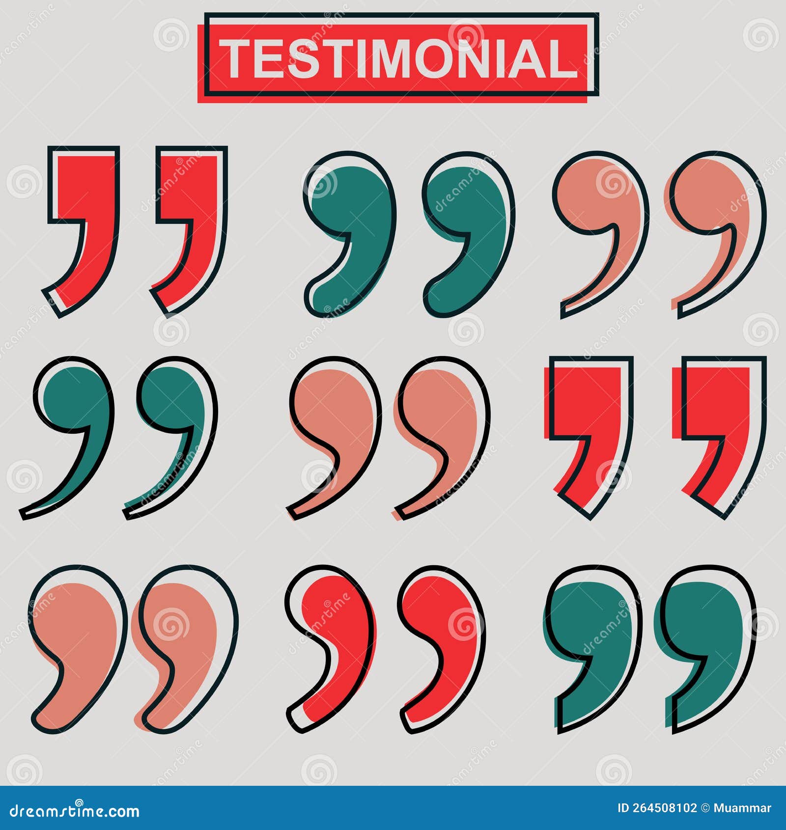 Testimonial Icon Set with Comma Stock Illustration - Illustration of ...
