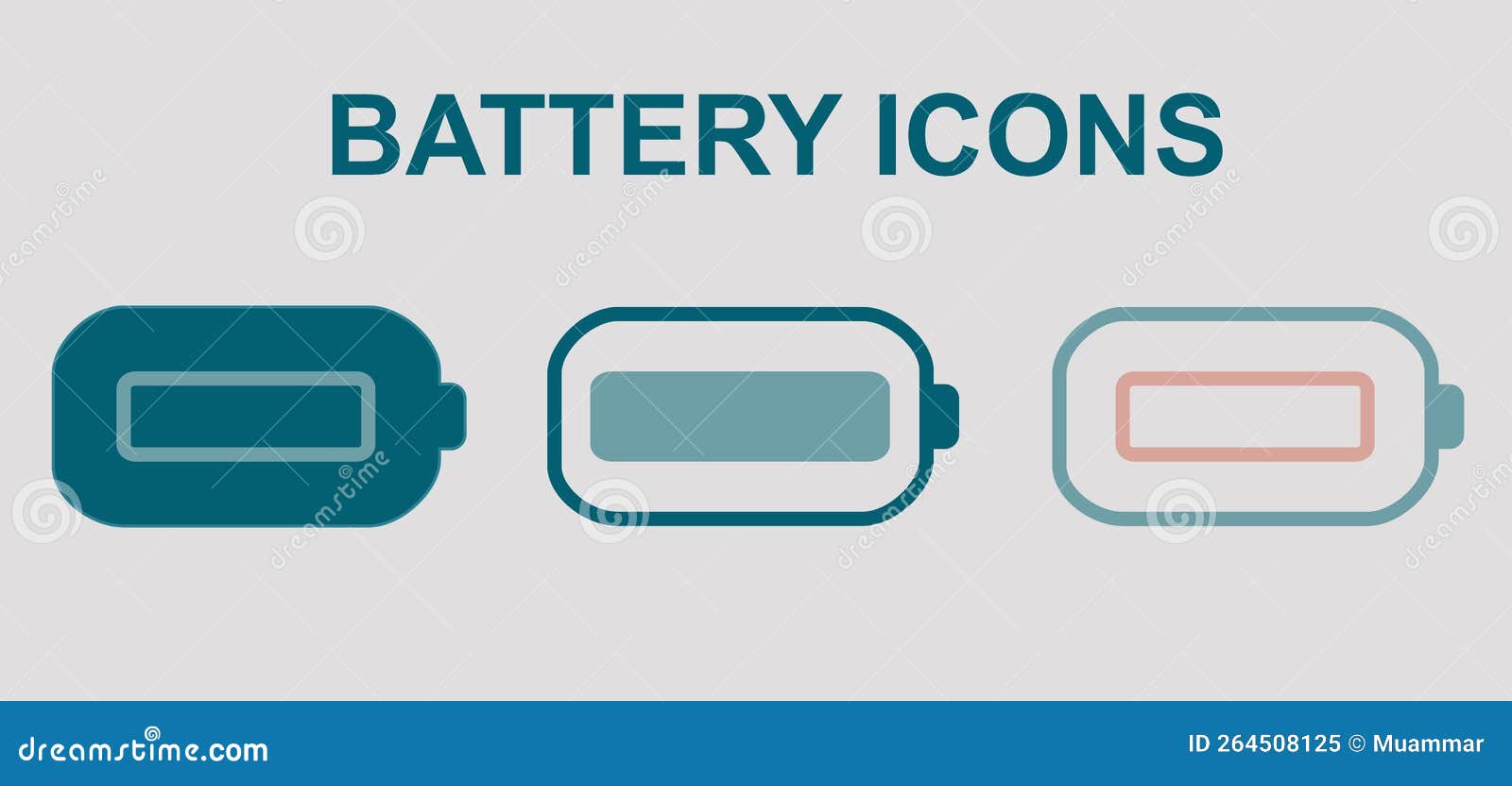 Battery Icon Set for Smartphone or Apps Stock Vector - Illustration of ...