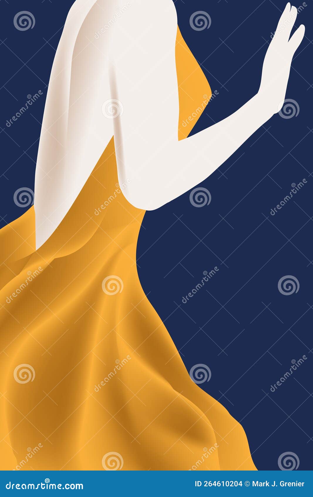 The Lady in the Golden Dress Stock Vector - Illustration of design ...