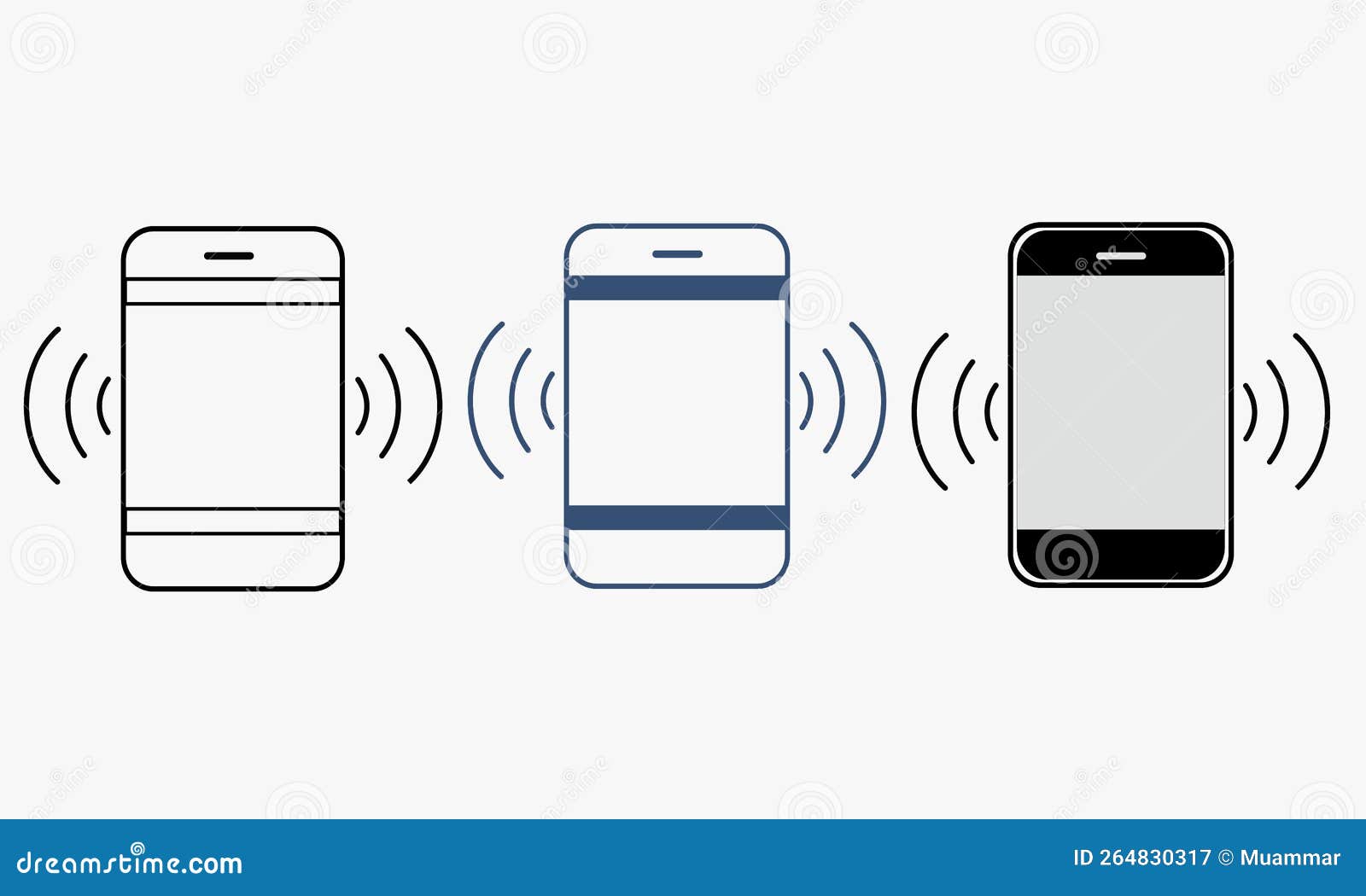 Mobile Ringing Icon. Ring on Smarphone Icons Set Stock Vector ...