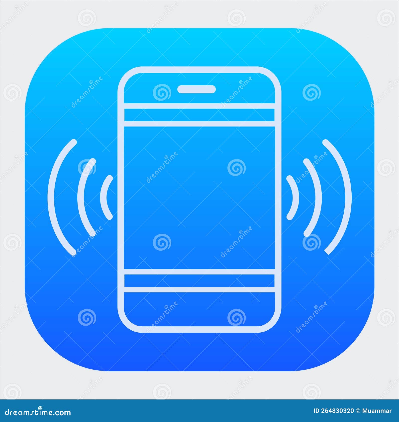 Ringing Phone Icon in Gradient Blue Color. Stock Illustration ...