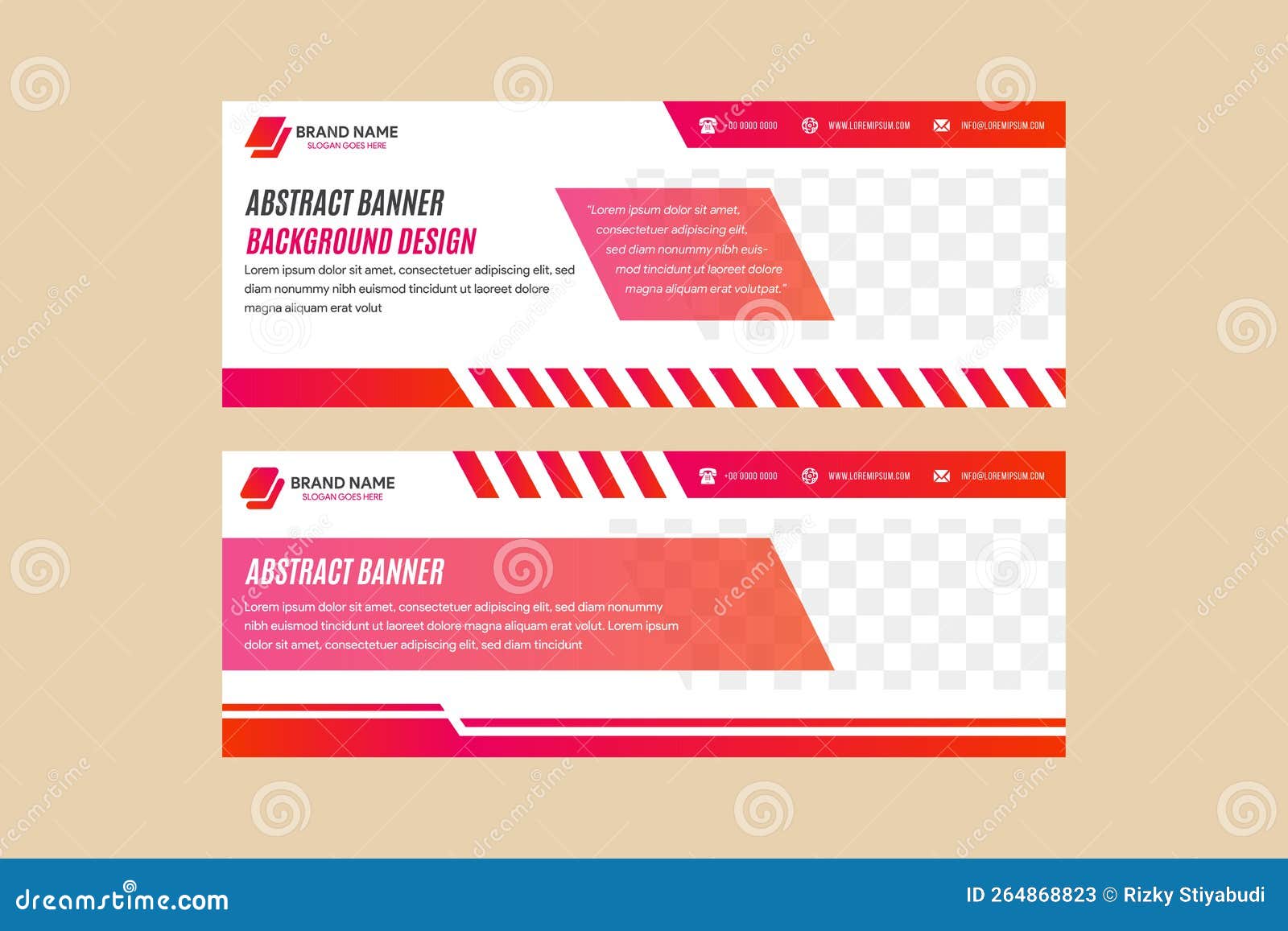 Vector Abstract Design Banner Web Template. Space for Photo Collage ...