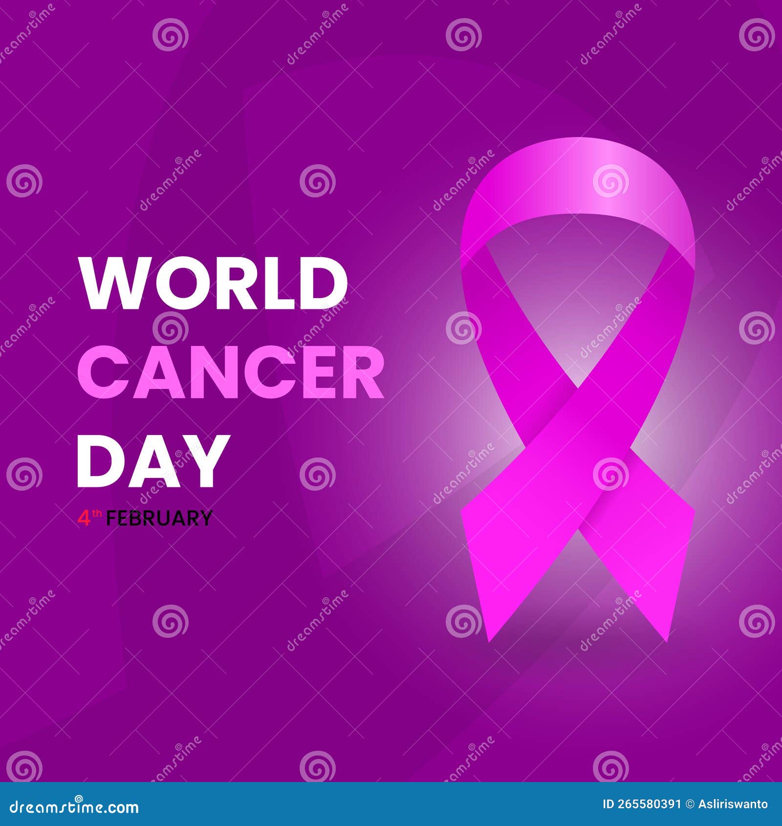 Pink Ribbon Symbol for World Cancer Day. Simple, Minmal and Elegant ...