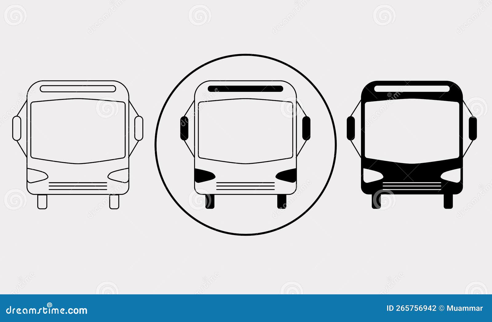Bus Icon Set. Bus Vector Icon with Circle Stock Illustration ...