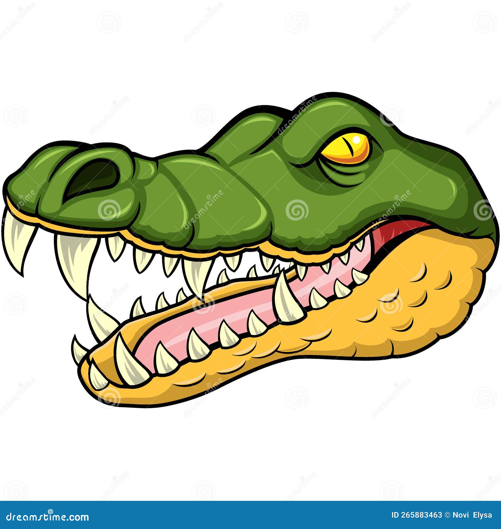 Cartoon Angry Crocodile Head Mascot Stock Vector - Illustration of ...