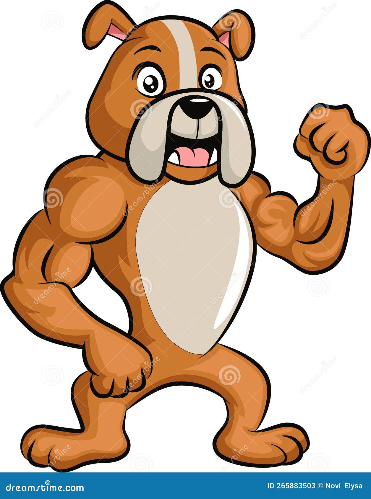Cute Strong Dog Cartoon Character Stock Vector - Illustration of hound ...