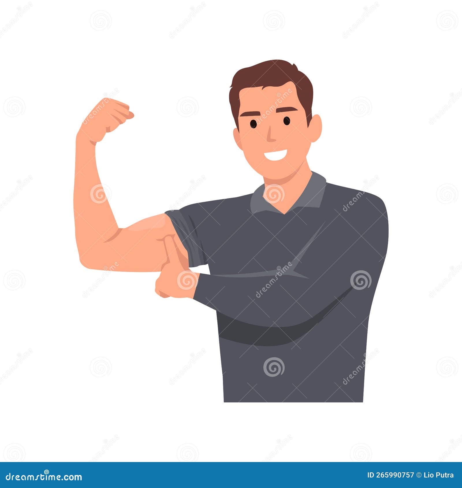 Young Man Showing and Flexing Biceps Muscles Concept. Stock ...